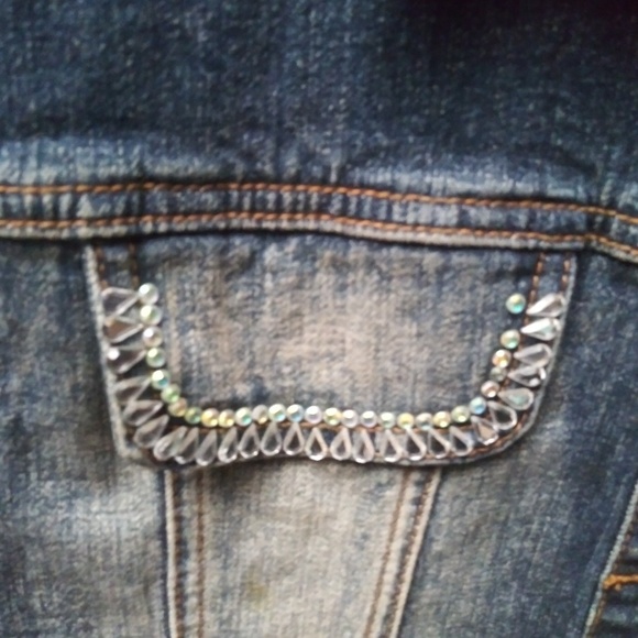 Yuka | Jackets & Coats | Vintage Yuka Womens Blue Jeancrystal Jacket ...